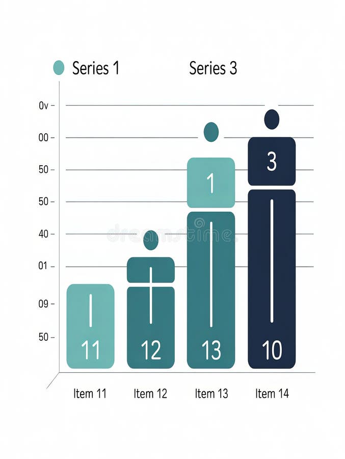 Stacked Bar Chart with Teal and Navy Blue Bars Data Visualization Stock ...