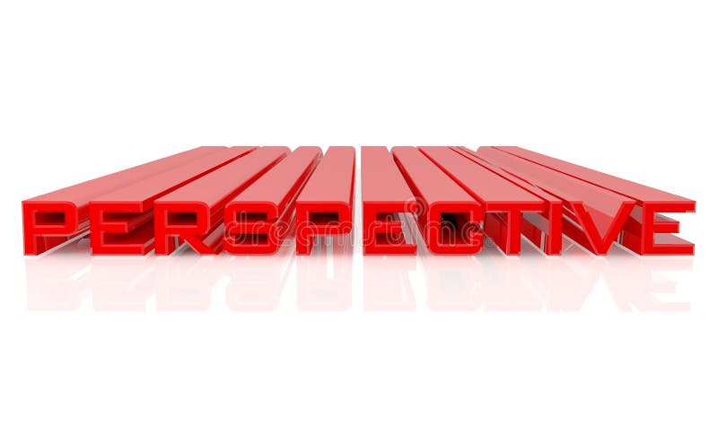 3D PERSPECTIVE Word on White Background 3d Rendering Stock Illustration ...