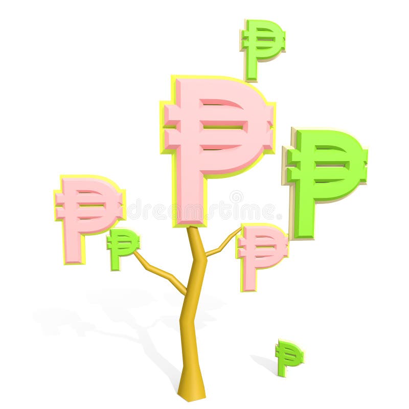 3d Philippine Peso Sign on a Tree Stock Illustration - Illustration of ...