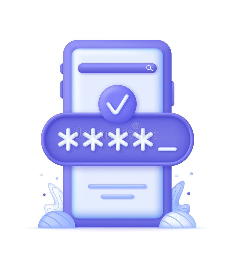 3D Phone and Account Login and Password Form Page. User Authorization ...