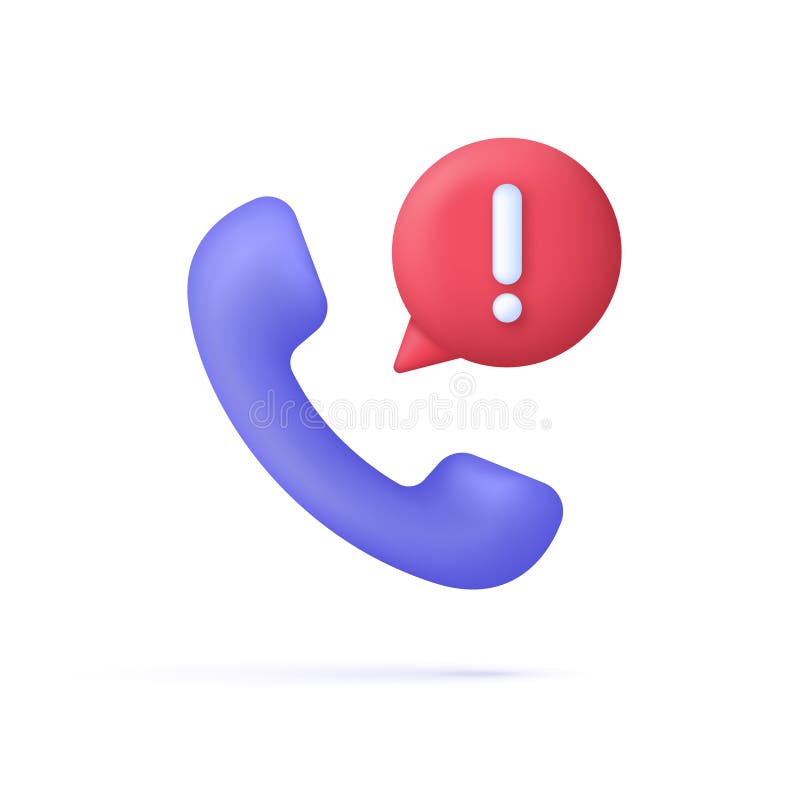 3D Phone with Exclamation Mark. Important Notification Concept ...