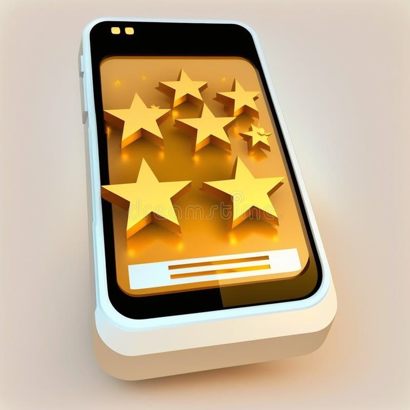 3D Phone with feedback stock image. Image of cartoon - 273143299