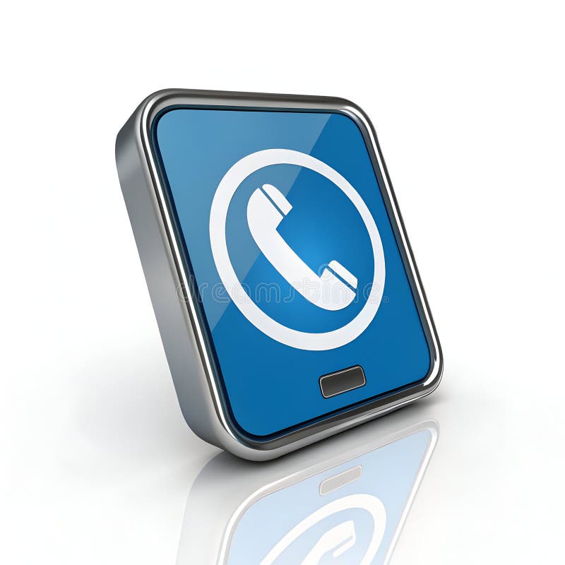 3D Phone Icon Logo stock illustration. Illustration of icon - 356593067