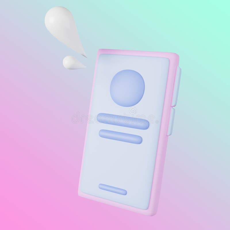 3D Phone Icon with Message Notification. Stock Illustration ...