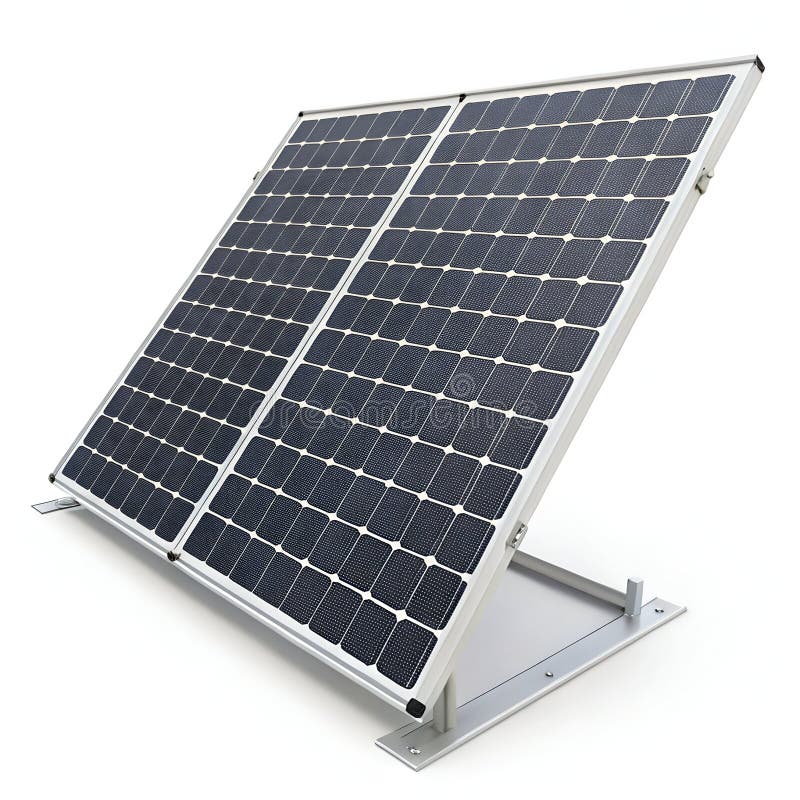 3D Photovoltaic Solar Panel Cell Stock Illustration - Illustration of ...