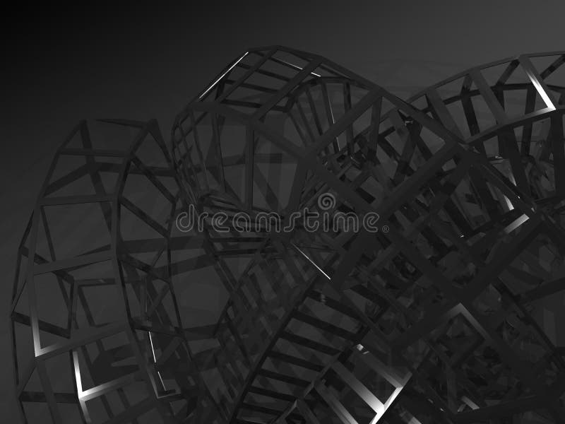 3d Physical Wire-frame Structure Installation Stock Illustration ...