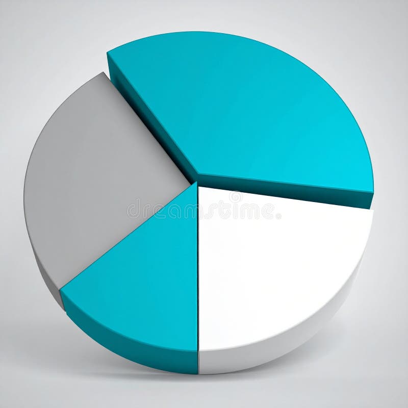 3D Pie Chart for Business Data Analysis (2 Stock Illustration - Illustration of statistics ...