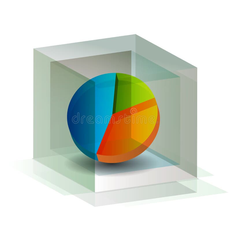 3D Pie Chart Cube stock vector. Illustration of chart - 34224244