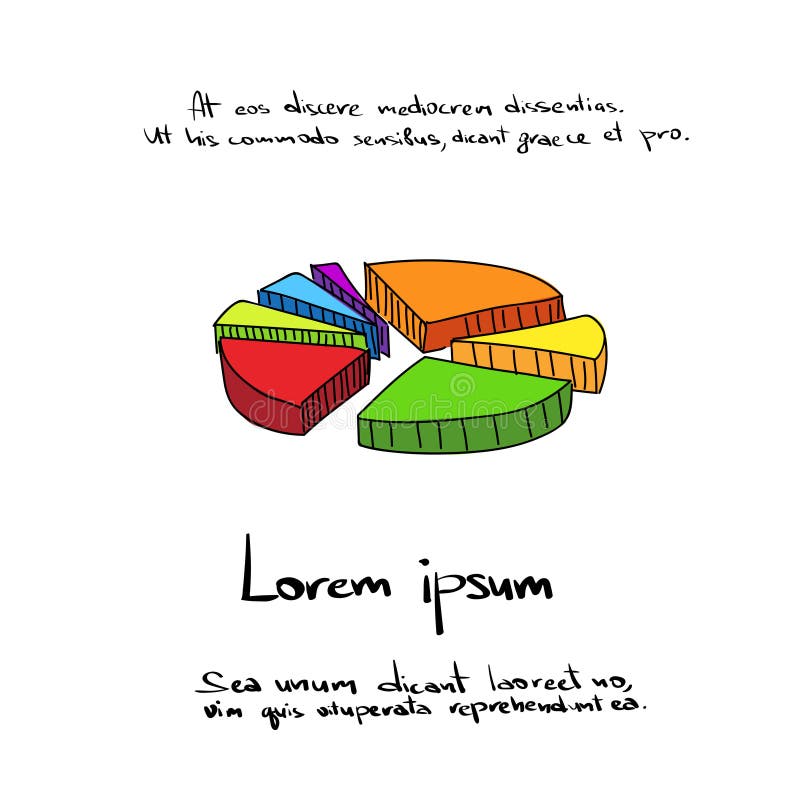 3d Pie Chart Diagram Hand Draw Stock Vector - Illustration of circle ...