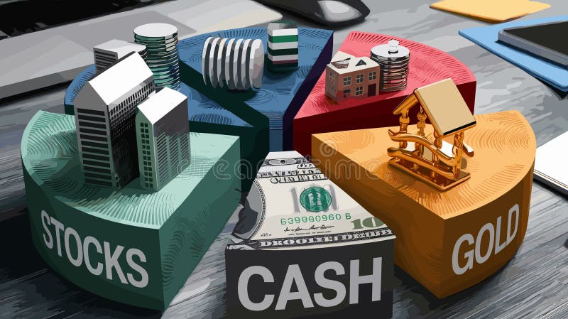 3D Pie Chart Exploding into Segments Representing Investment ...