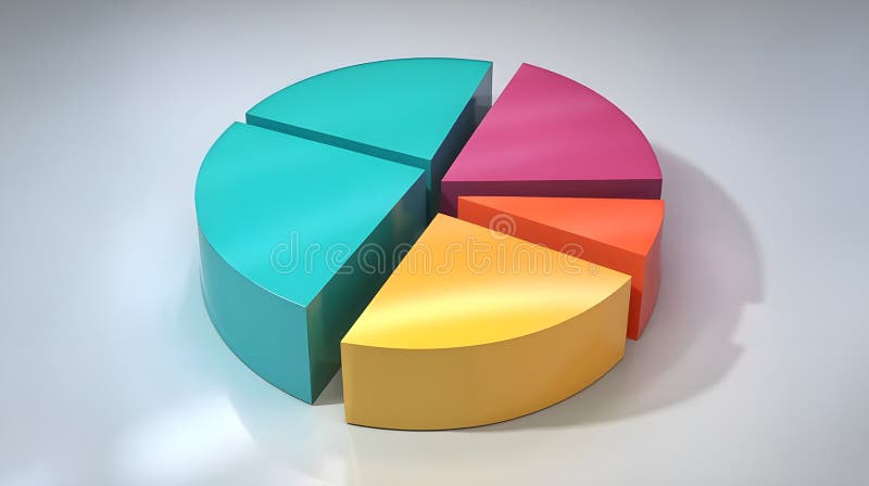 Colorful 3D Pie Chart for Data Presentation Stock Illustration ...