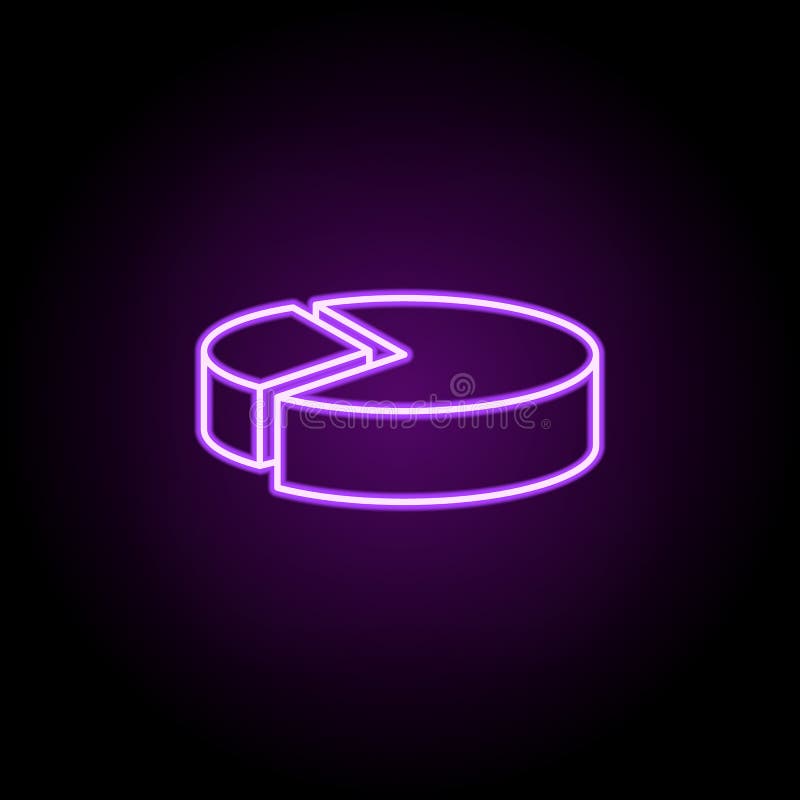 3d Pie Chart Line Icon. Elements of Chart and Diagram in Neon Style ...