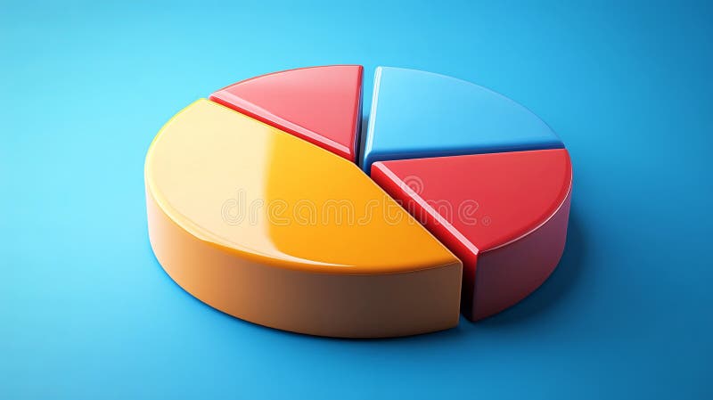 A 3D Pie Chart Showcasing Market Share Distribution among Competitors ...