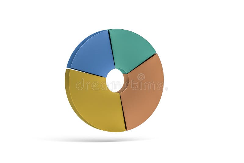 A 3D Pie Chart with Space for Text - Copy Space Stock Illustration ...