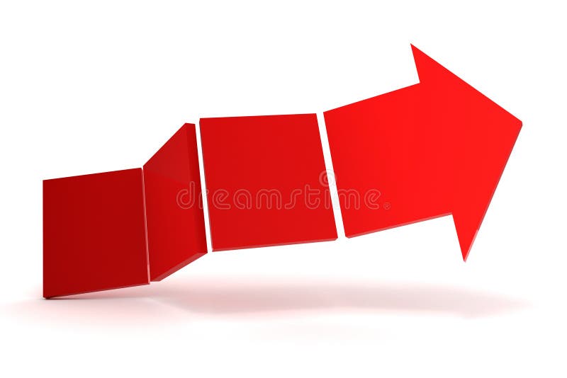 Rode 3D-pijl Op Witte Achtergrond. 3D-illustratie Van Een Rode Pijl Vector Illustratie ...