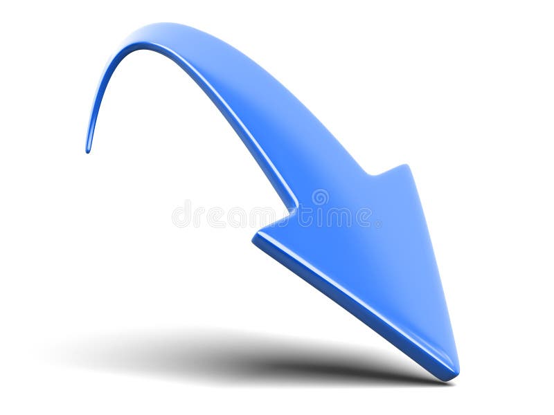 3d pijl naar beneden stock illustratie. Illustration of knipsel - 83746147