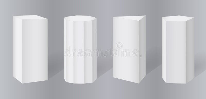 3d Pillar, Platform or Podium Set. Cylinder Pedestal, White Round or ...