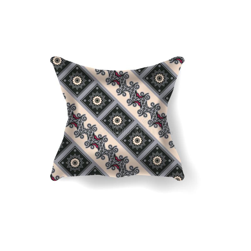 3d Pillow Realistic Ethnic Traditional Batik Motif Pattern Concept ...
