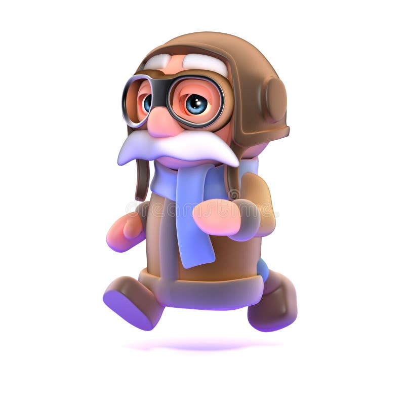 3d Pilot is Running Very Fast. Stock Illustration - Illustration of ...