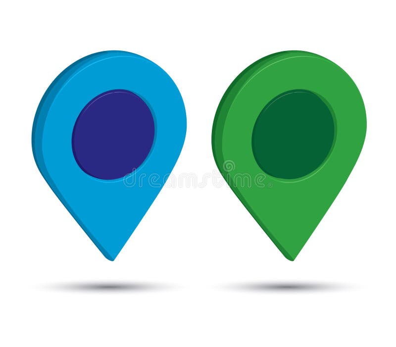 3D Pin Icon Set stock vector. Illustration of google - 82257458