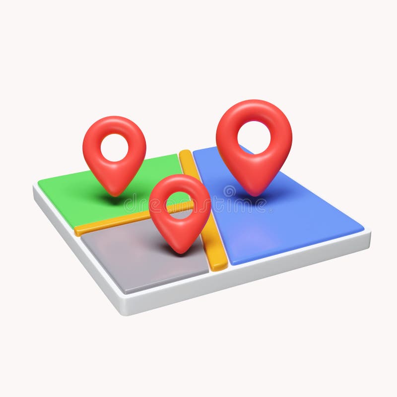 3d Pin Location Icon on Map. Online Order Tracking. Location Mark on ...