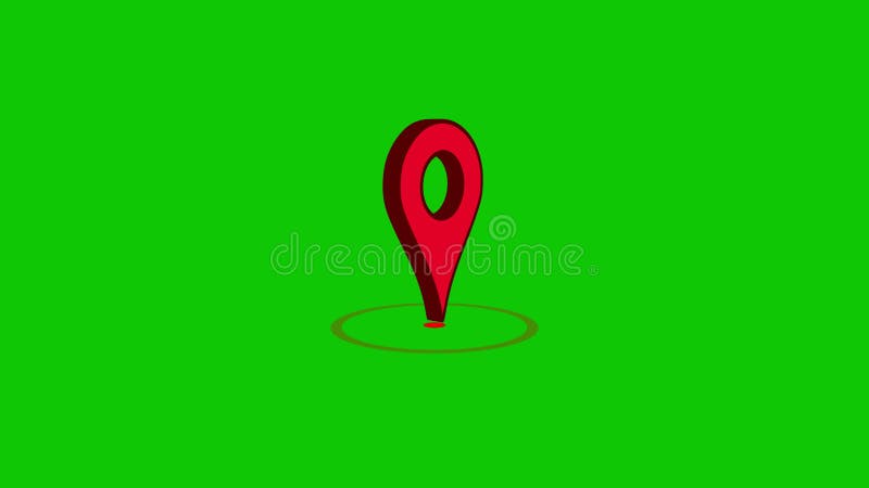3D Pin Map Location Icon Animation on Green Screen Stock Video - Video ...