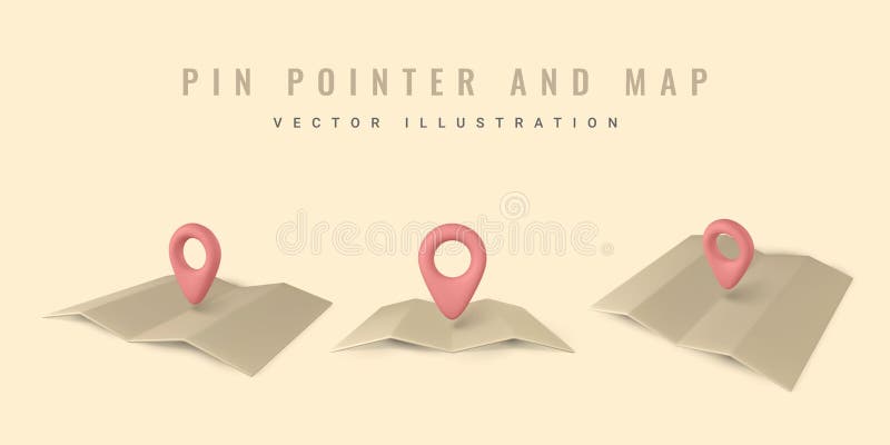 3d Pin Point Marker with Shadow. Location Icon on Map Stock Vector ...