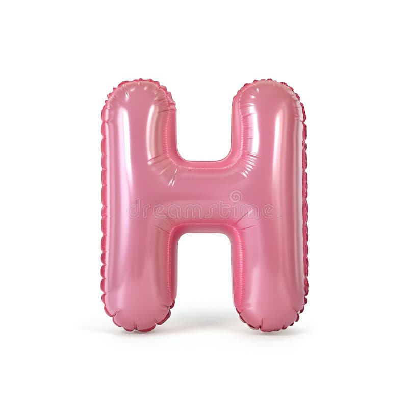 3D Pink Balloon Letter H stock illustration. Illustration of party ...