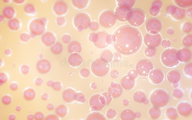 3D Pink Bubble or Atom Floating in Air on Light Brown Background ...