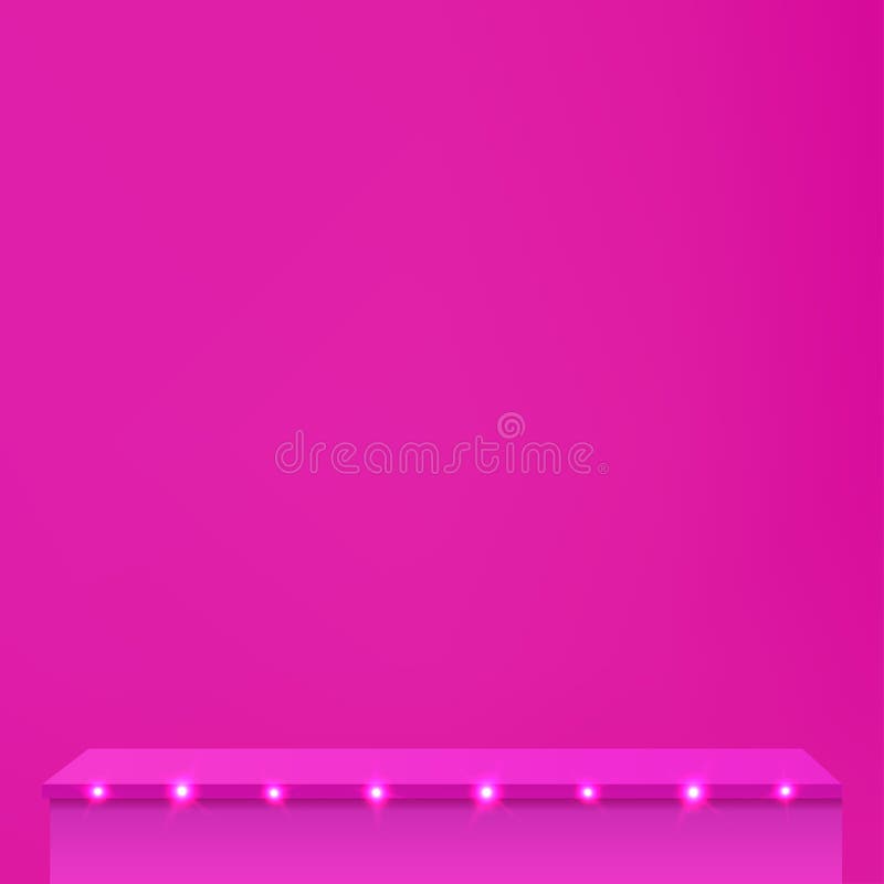 3d Pink Color Podium with Lighting and Minimal Pink Wall Scene Vector ...