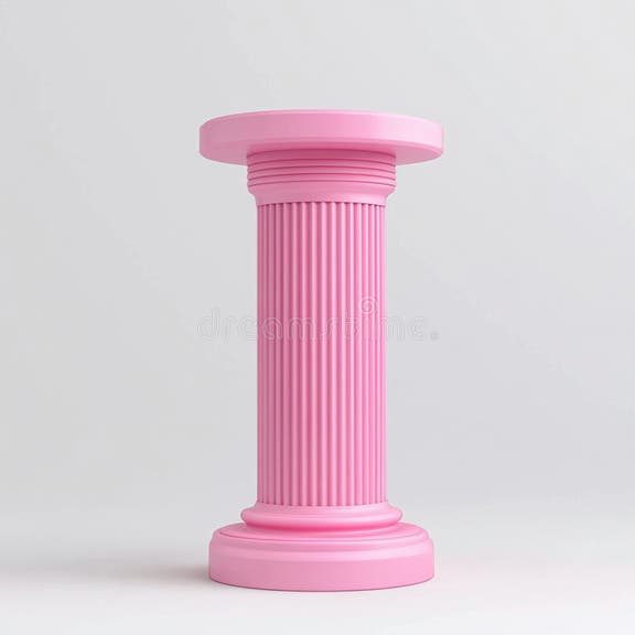 3d Pink Column. Plastic Pillar Element for Design Stock Illustration ...