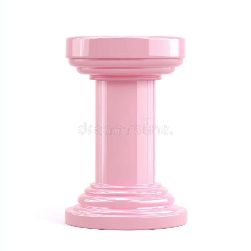 3d Pink Column on White Background. Plastic Pillar Element for Design ...