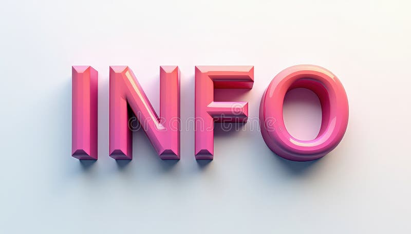 3D Pink INFO Text on a White Background. Stock Illustration ...