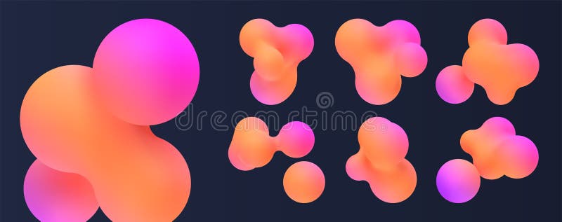 3d pink liquid blobs. stock illustration. Illustration of pattern ...