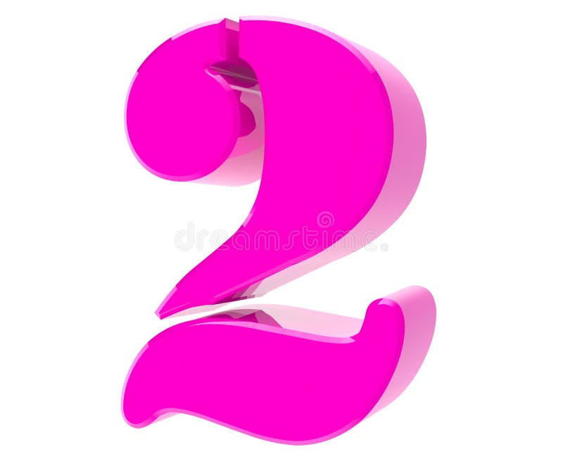 3d Pink Number 2 Isolated on White Background 3d Rendering Stock ...