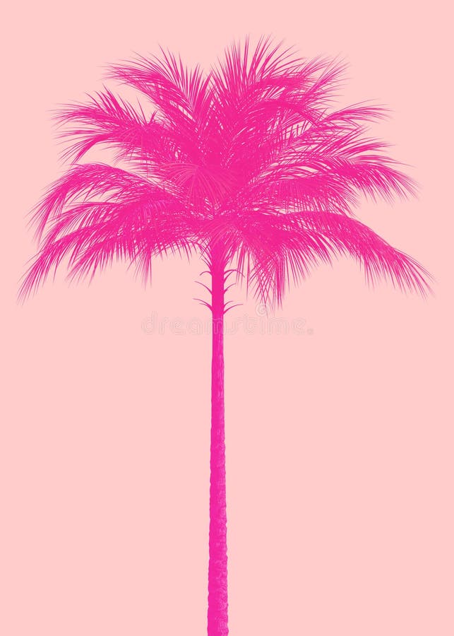 3D Pink palm tree stock illustration. Illustration of tropic - 247494181