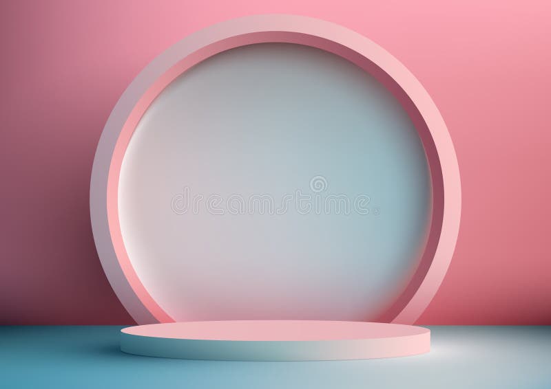Pink Podium 3d Illustration for Product Display Stock Illustration - Illustration of product ...