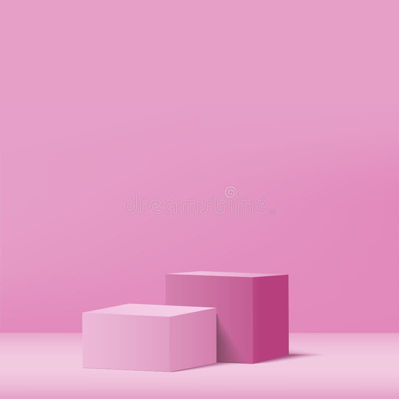 3d Pink Podium and Minimal Pink Wall Scene. 3d Podium Minimal Abstract ...