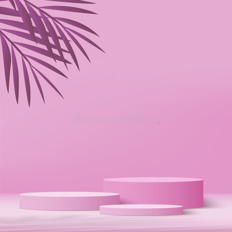 3d Pink Podium and Minimal Pink Wall Scene. 3d Podium Minimal Abstract ...