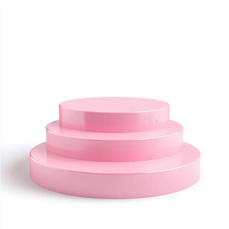 3d Pink Podium on White Background. Plastic Platform Stand for Product ...