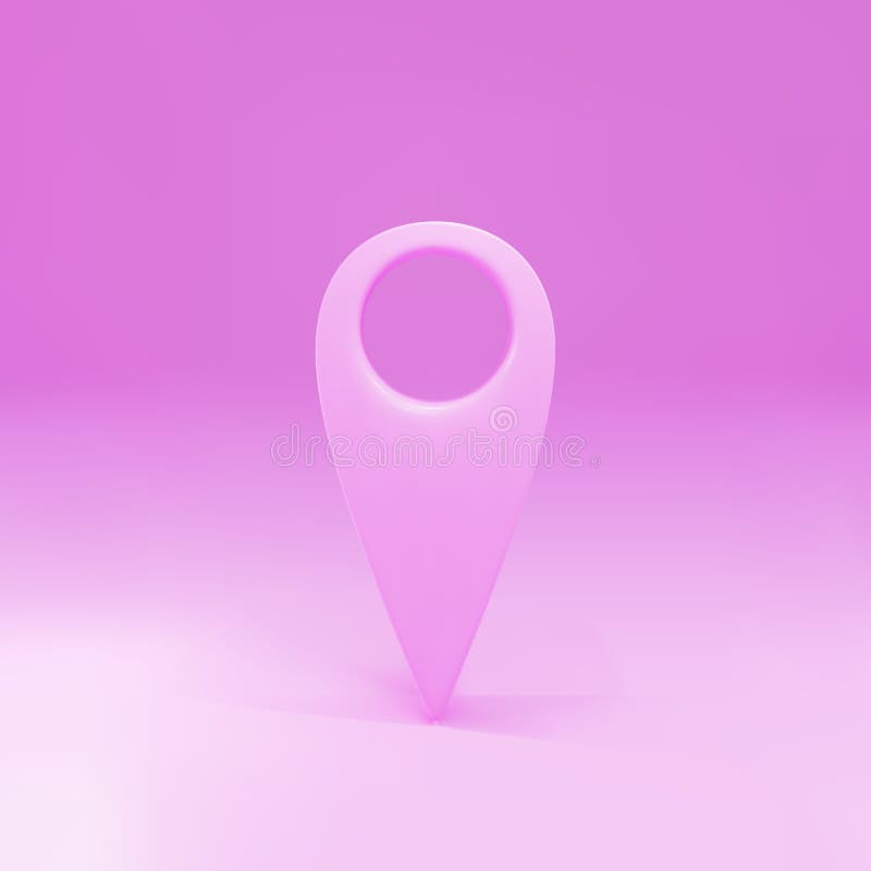 Pink Map Pointer with Mountain Icon Isolated on Blue Background ...