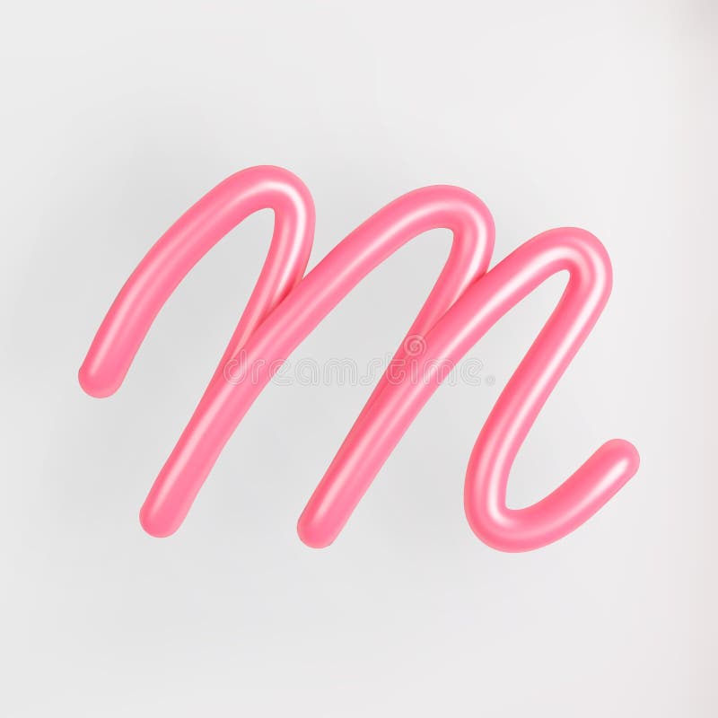 Red Cursive Letter M