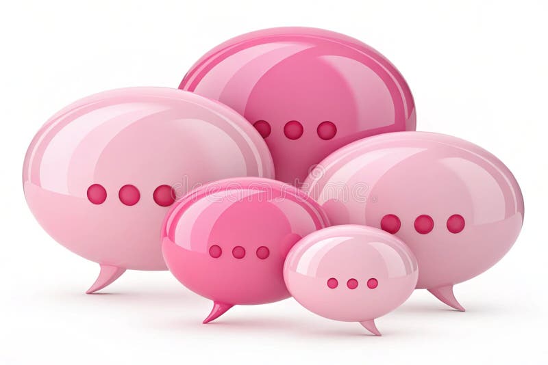 3d Pink Speech Bubble Collection Set - Generated by Ai Stock ...