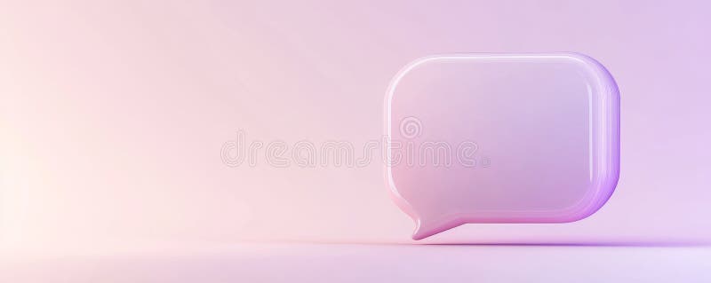 3d Pink Speech Bubble on Gradient Background Stock Illustration ...