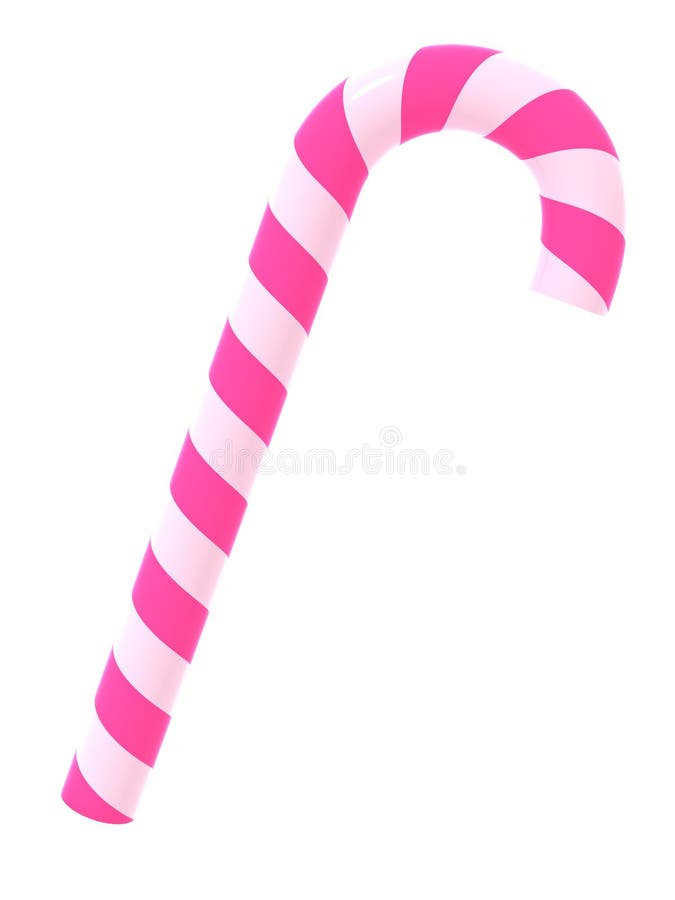 3d Pink and White Candy Cane Stock Illustration - Illustration of ...