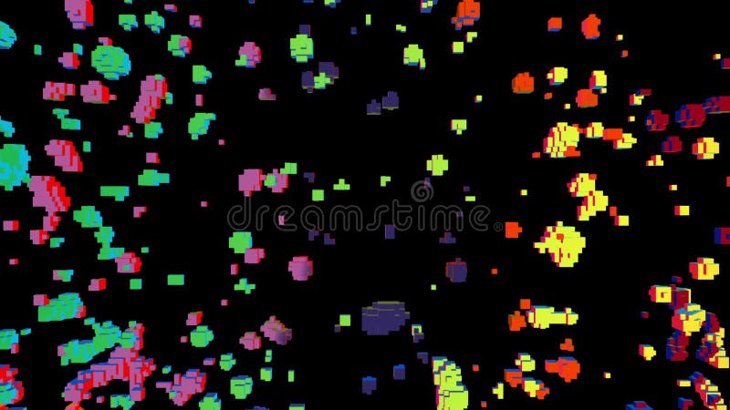 3D pixel blocks over black stock illustration. Illustration of ...
