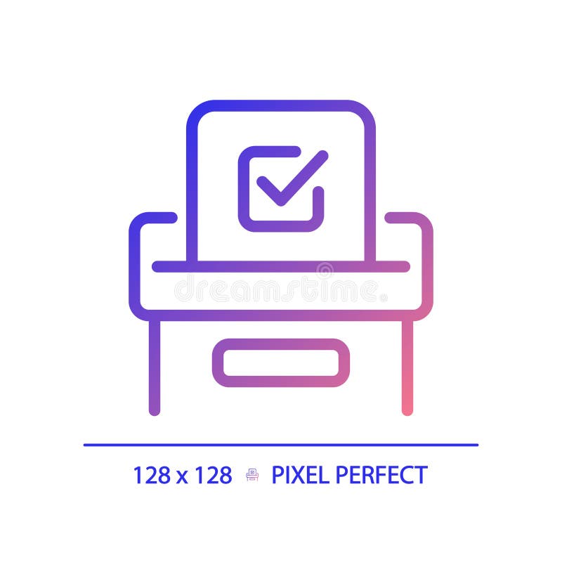 2D Pixel Perfect Gradient Voting Icon with Checkmark Stock Vector ...