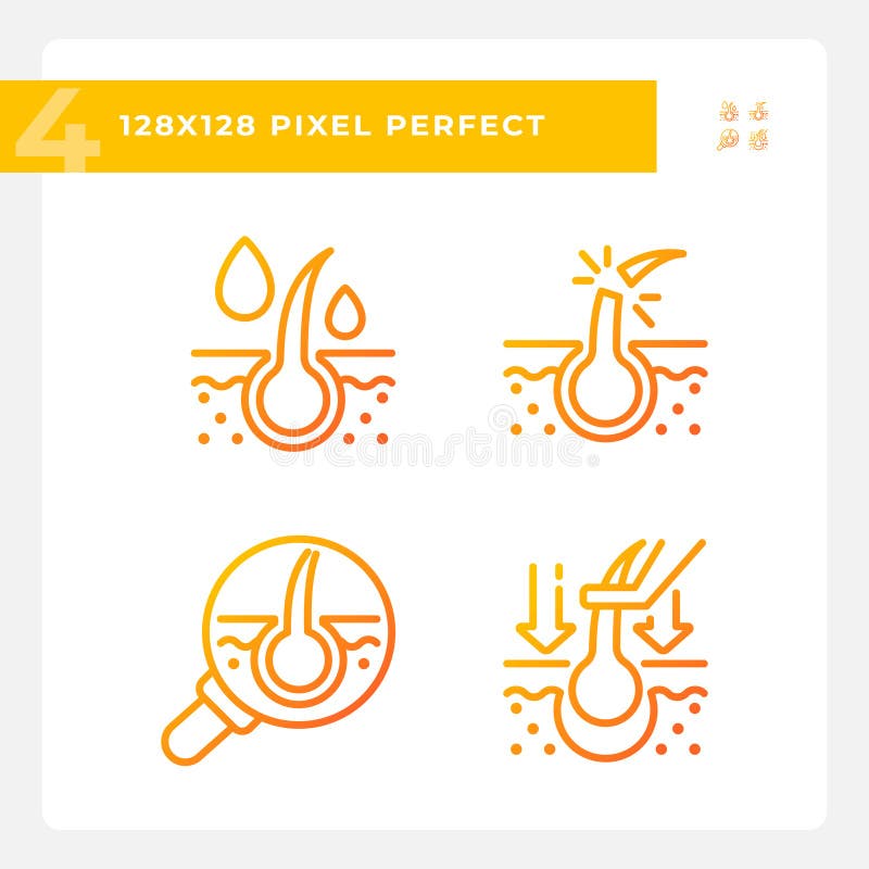 2D Pixel Perfect Haircare Gradient Icons Set Stock Vector ... 2D Pixel Perfect Haircare Gradient Icons Set Stock Vector ...