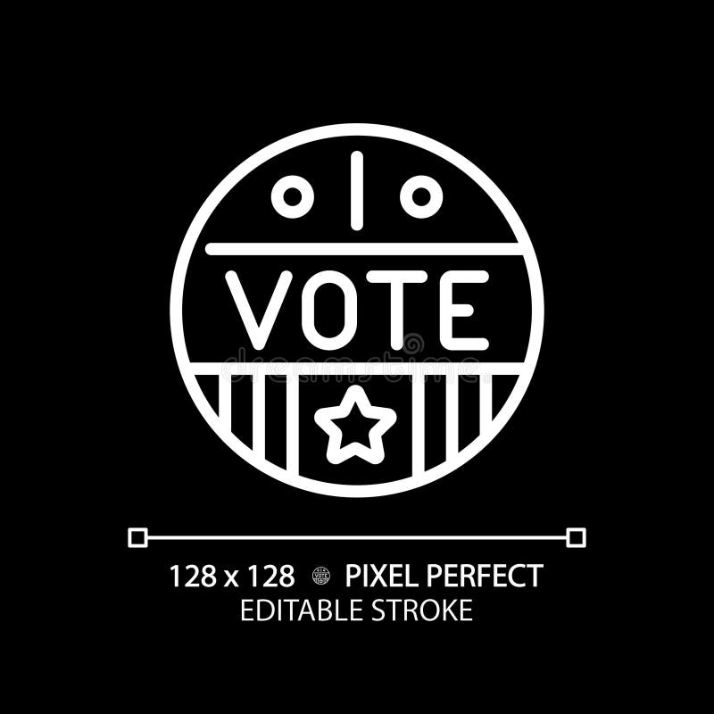 Editable Pixel Perfect Voting Icon for Dark Theme Stock Vector - Illustration of voter, polling ...