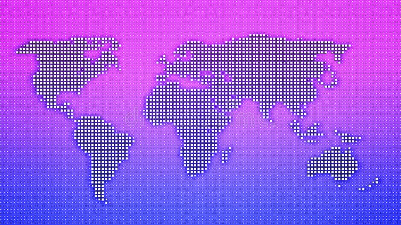 3d Pixel World Map Background. Digital Dots in the Form Global Earth ...